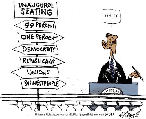 Henry Payne » Editorial Cartoon: Obama Inaugural Unity