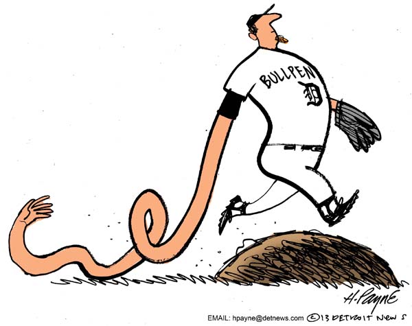 Henry Payne » Cartoon: Tiger Bullpen