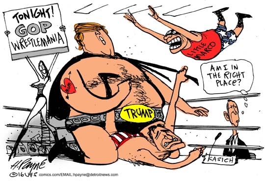 Henry Payne » Cartoon: GOP Wrestlemania